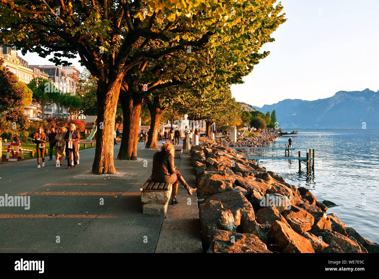 Suisse, Canton of Vaud, Lake Geneva, Montreux, Geneva lake banks ...