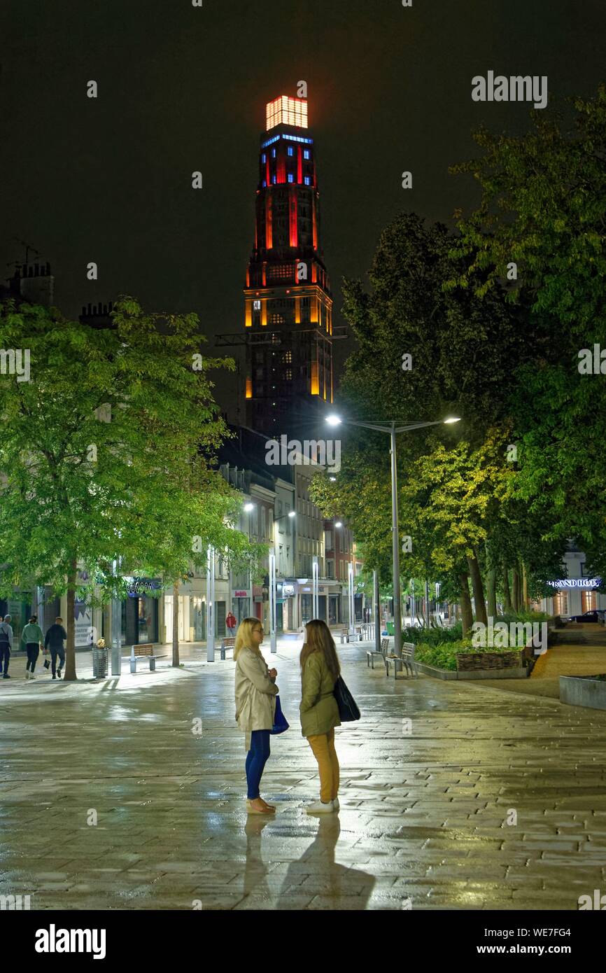 France, Somme, Amiens, Place Rene Goblet, Perret Tower made with ...