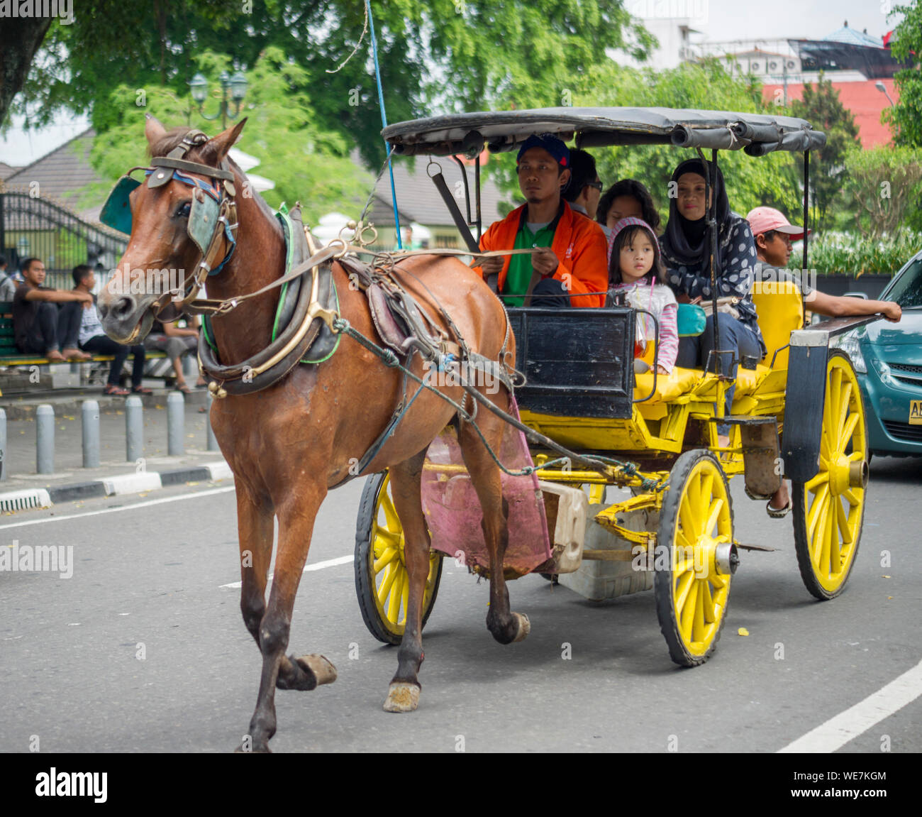 Horse Carriage, (Andong), Yogyakarta, Java, Indonesia, c.2014 Stock ...
