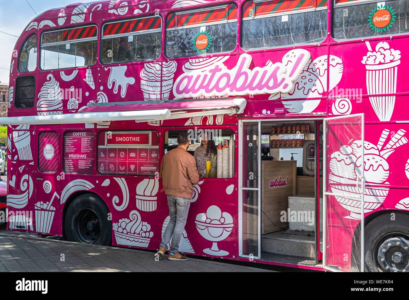 Armenia, Yerevan, Republic square, food truck Stock Photo - Alamy