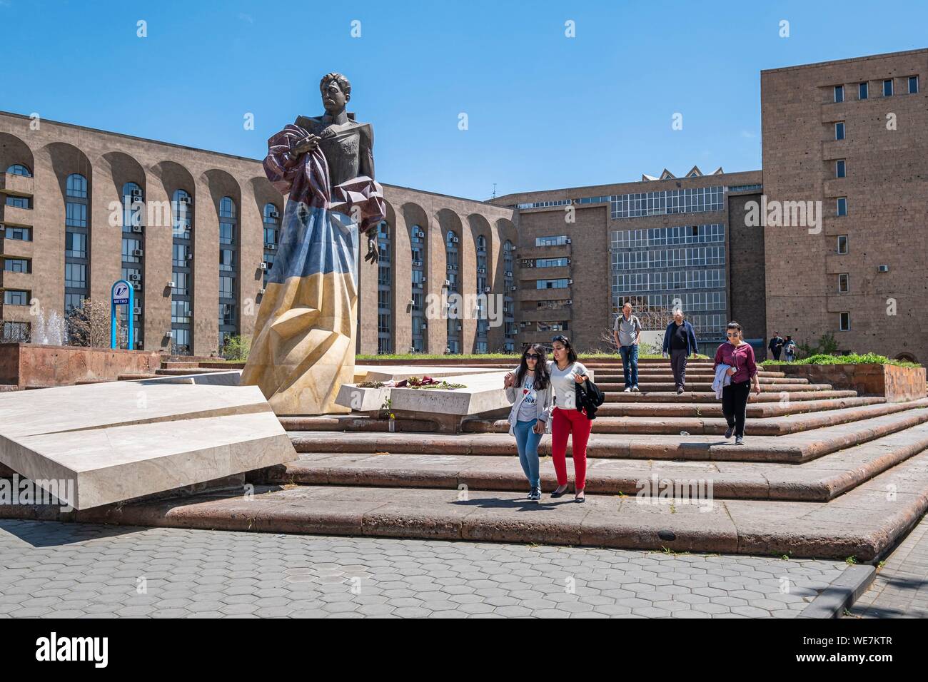 Armenia, Yerevan, Republic Square metro station, statue of Aram ...