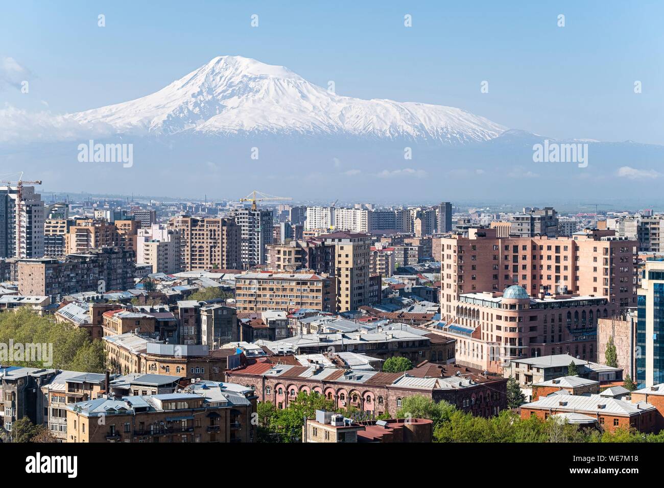 Armenia, Yerevan, panorama from the top of the Cascade, huge staircase ...