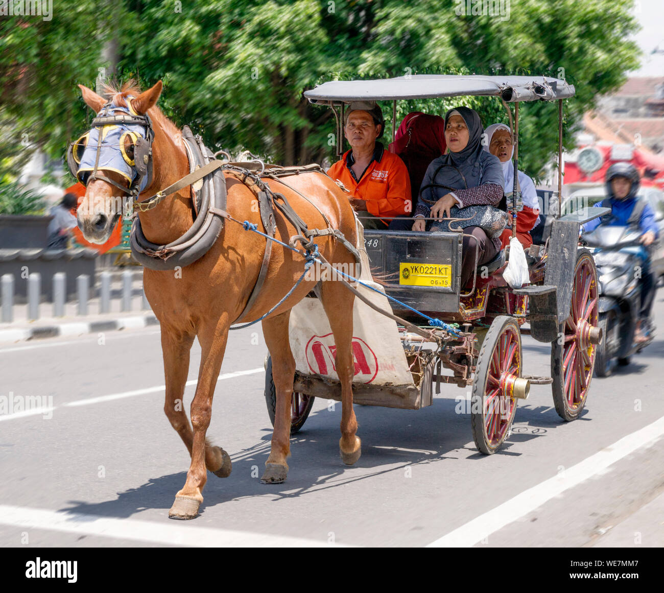 Horse Carriage, (Andong), Yogyakarta, Java, Indonesia, c.2014 Stock ...