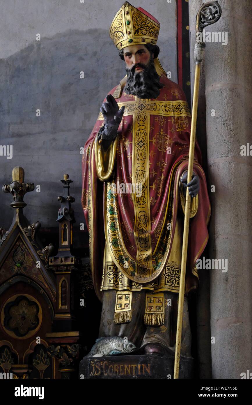 France, Finistere, Quimper, Place Saint Corentin, Saint Corentin ...