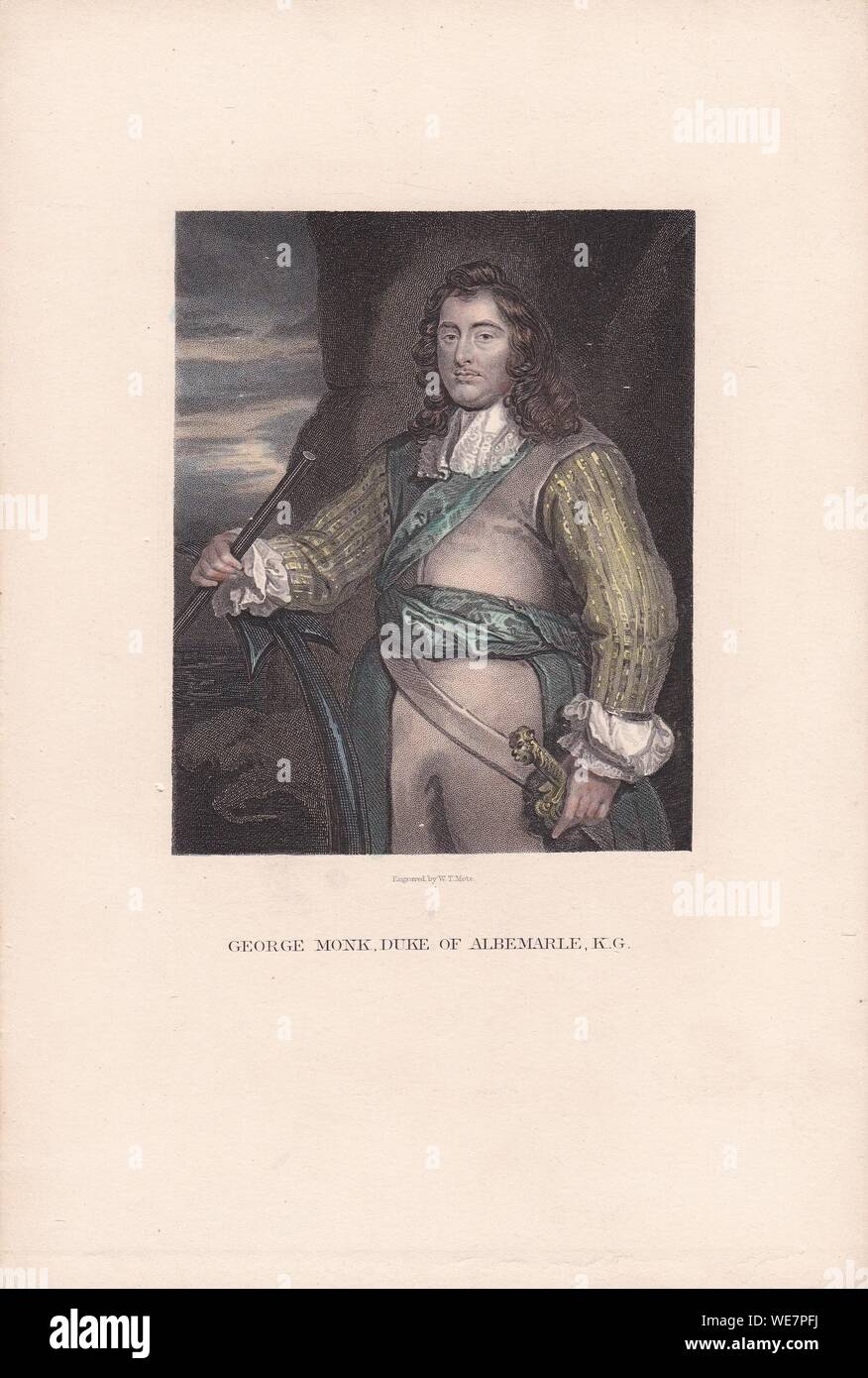 Book plate / print of 'George Monck (Monk), Duke of Albemarle. K.G ...
