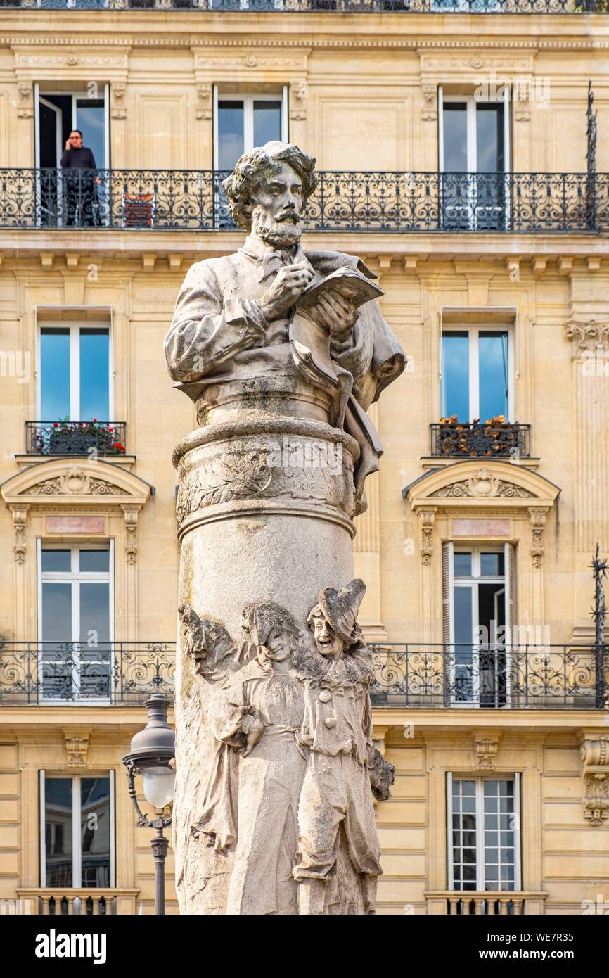 France, Paris, Nouvelle Athenes district, Place Saint Georges, the bust ...