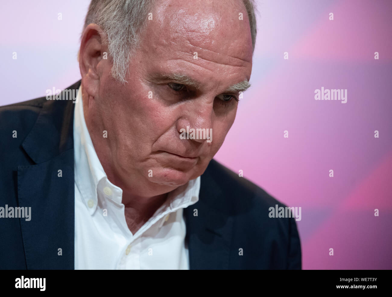 Munich, Germany. 30th Aug, 2019. Uli Hoeneß, President FC Bayern Munich ...