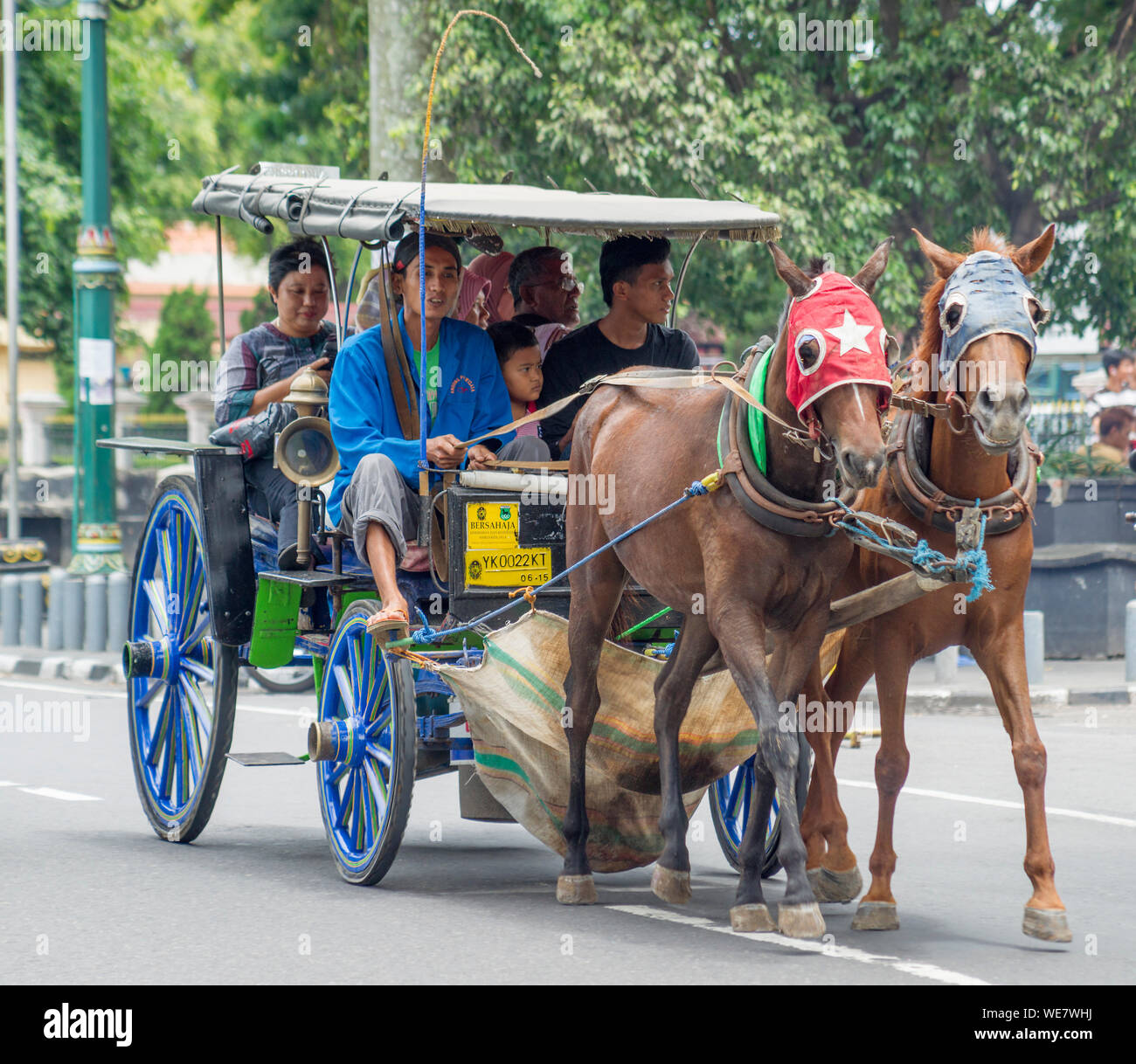 Horse Carriage, (Andong), Yogyakarta, Java, Indonesia, c.2014 Stock ...