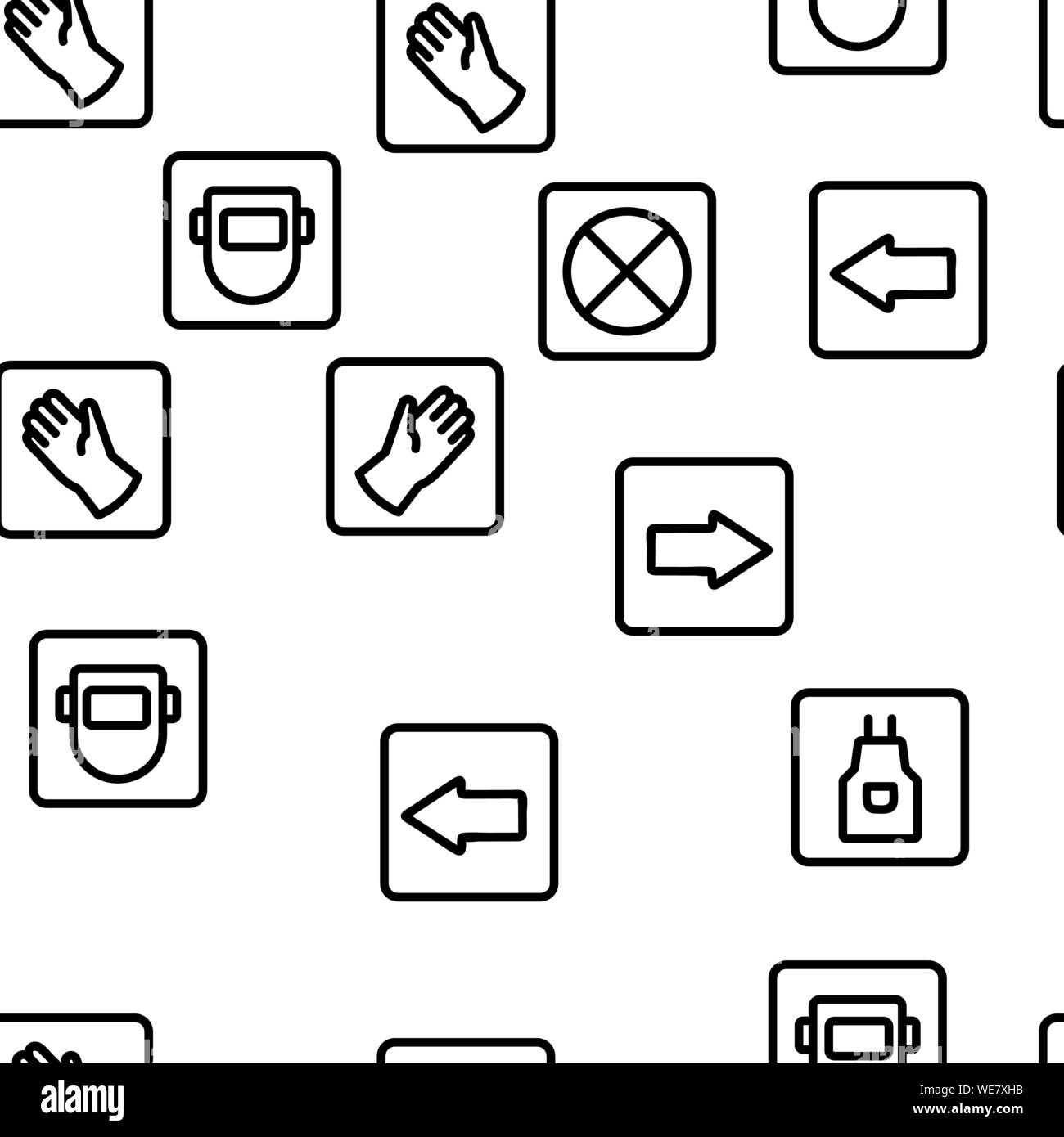 Mandatory Signs Marks Vector Seamless Pattern Stock Vector Image & Art ...