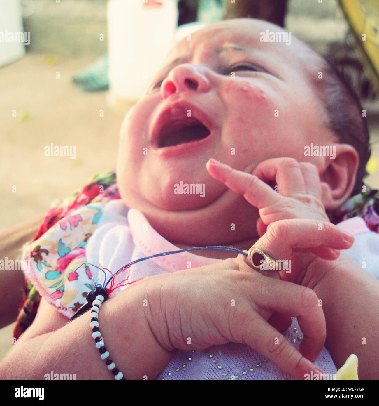 Close up baby crying hi-res stock photography and images - Alamy