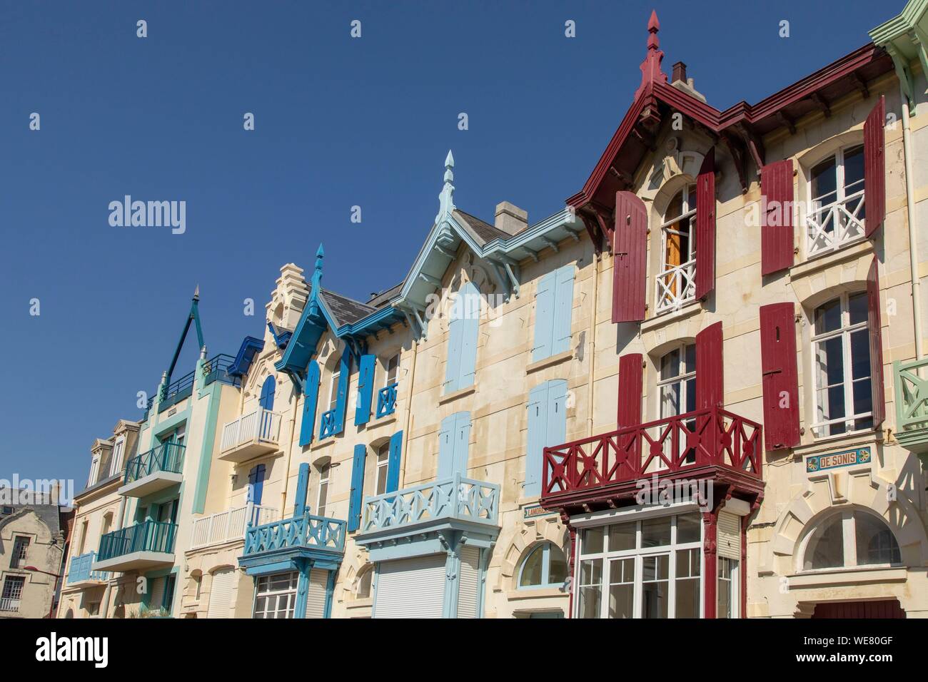 France, Pas de Calais, the Opale coast, Wimereux, Belle Epoque villas ...