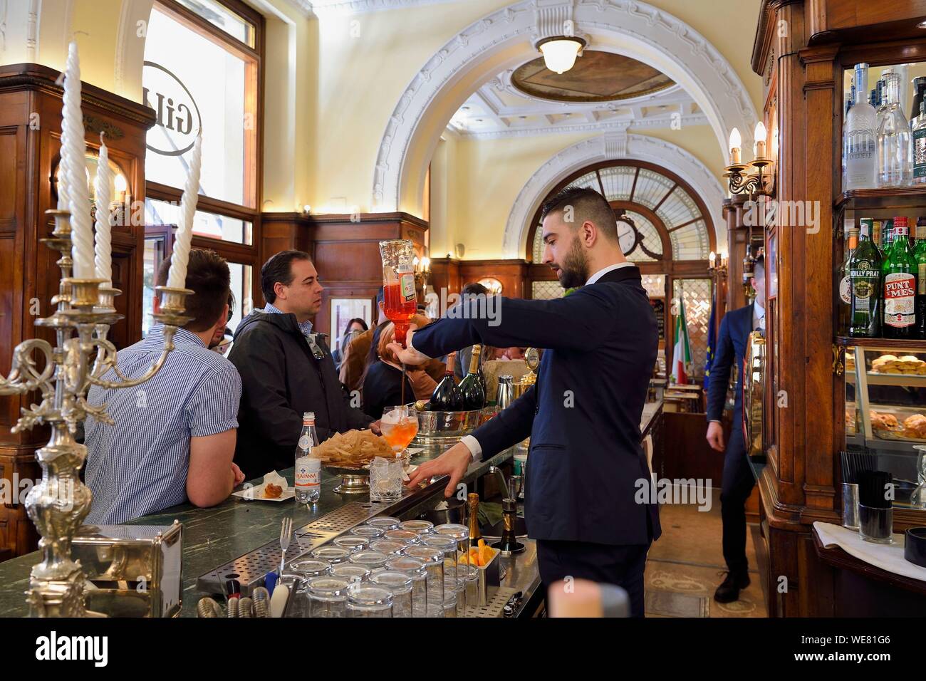 Italy, Tuscany, Florence, listed as World Heritage by UNESCO, Café ...