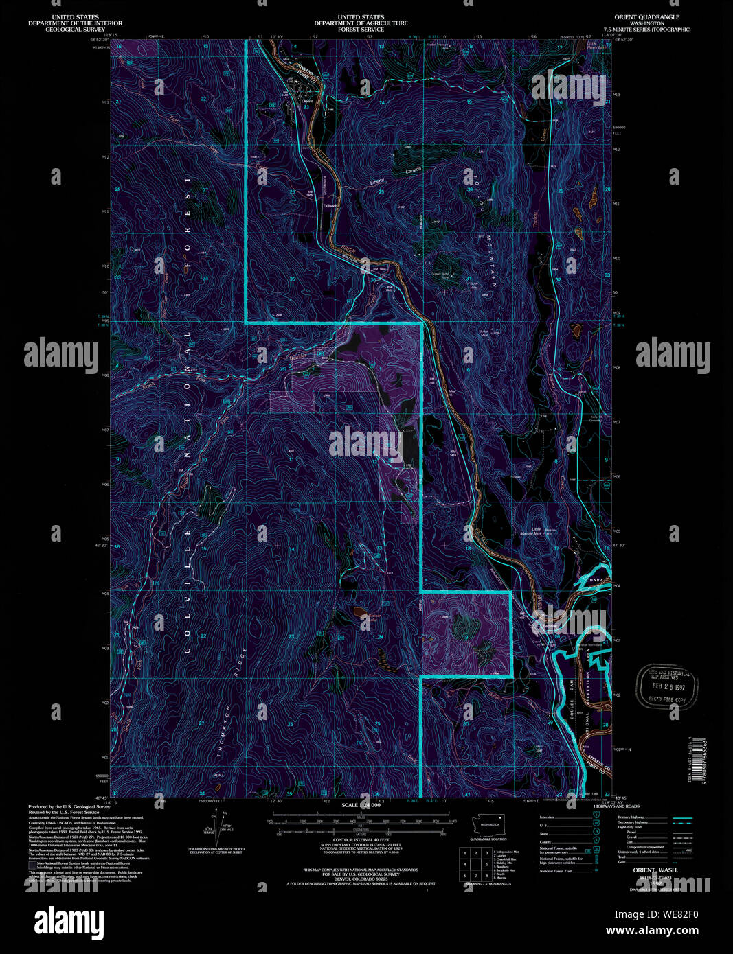 USGS Topo Map Washington State WA Orient 242992 1992 24000 Inverted ...