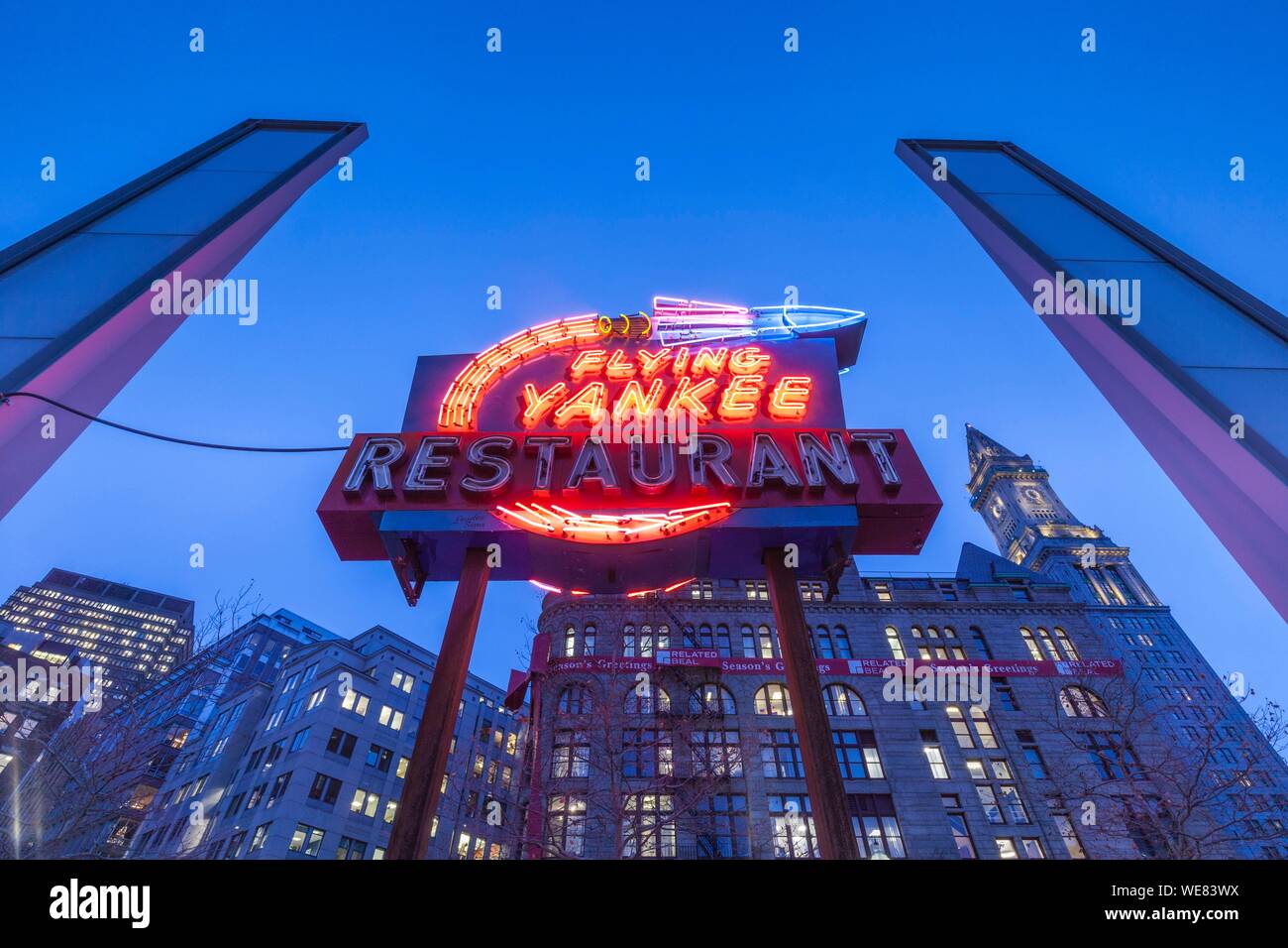 United States, New England, Massachusetts, Boston, antique neon signs ...