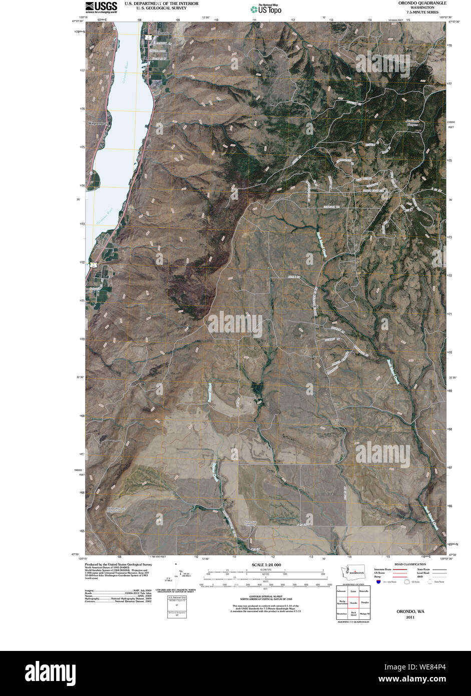 Orondo washington map hi-res stock photography and images - Alamy
