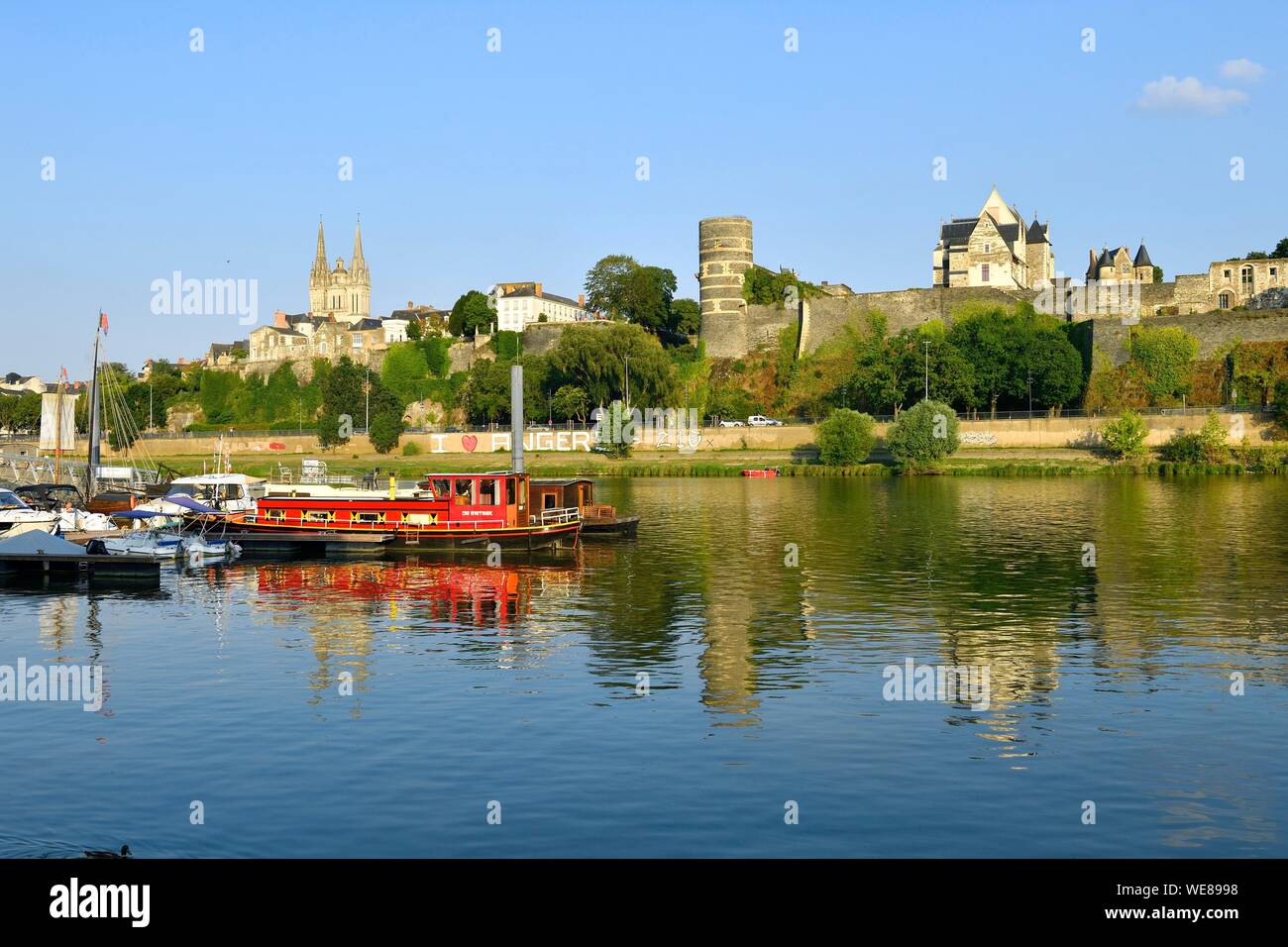 France, Maine et Loire, Angers, the river port and the castle of the ...