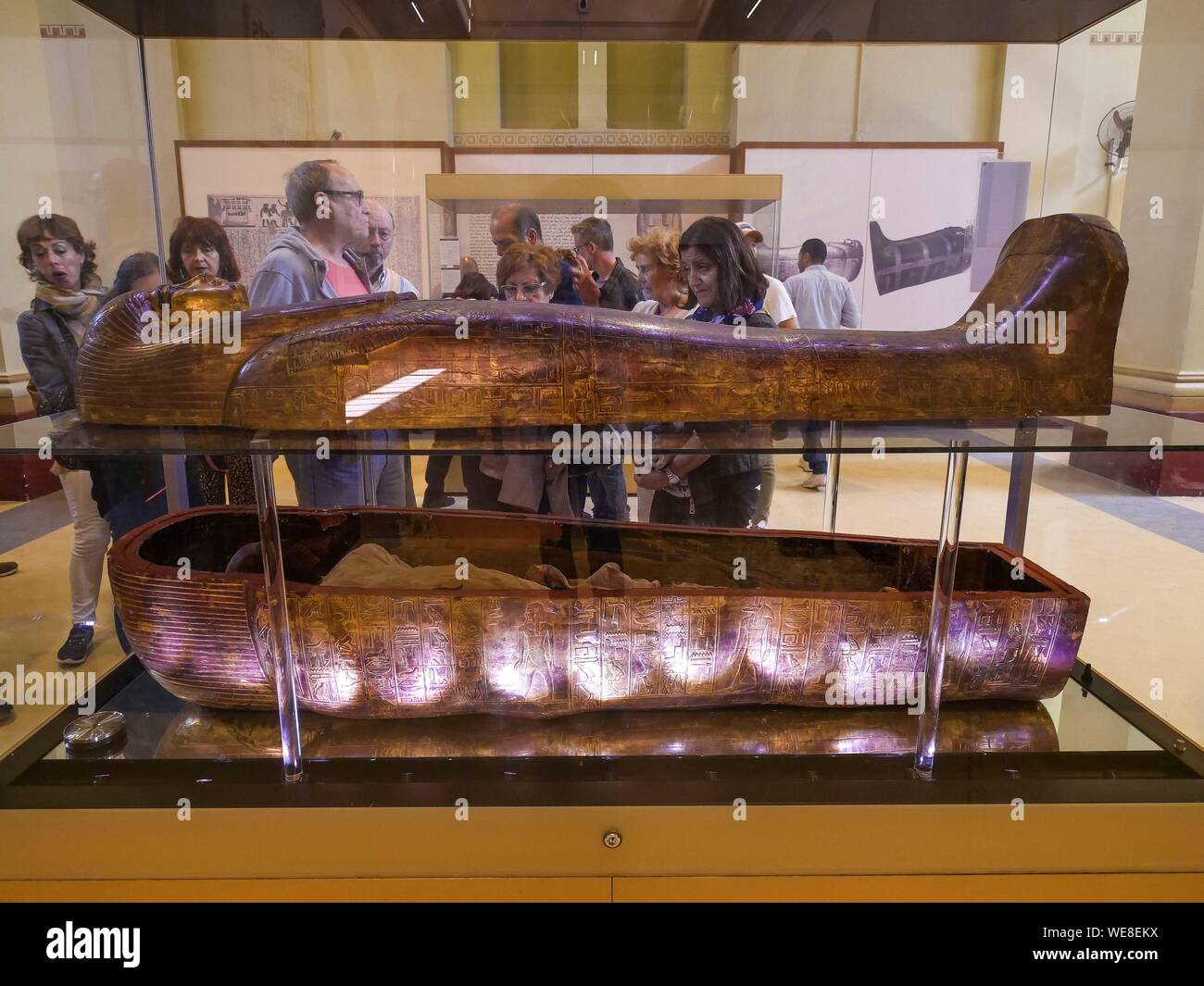 Egypt, Cairo, Egyptian Museum of Cairo, Sarcophagus of Yuya (XVIIIth ...