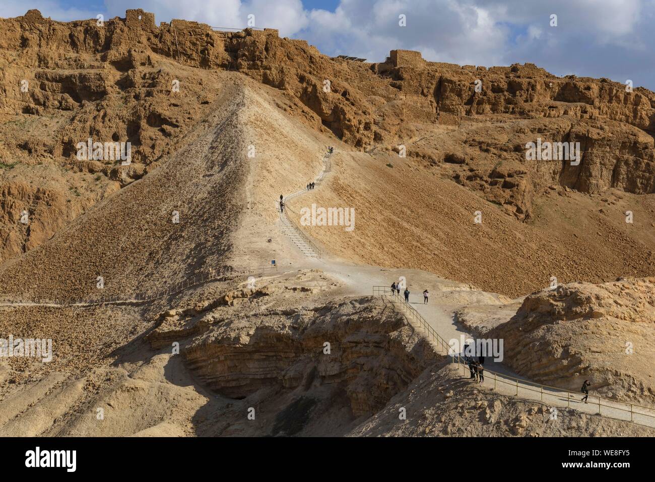 Israel, South District, Masada area and citadel at the World Heritage ...