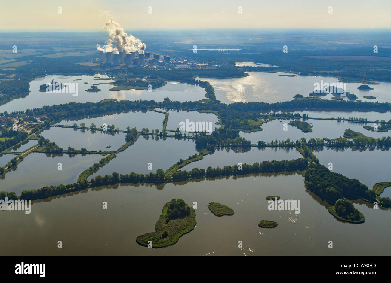 Peitz, Germany. 23rd Aug, 2019. View over the artificially created ...