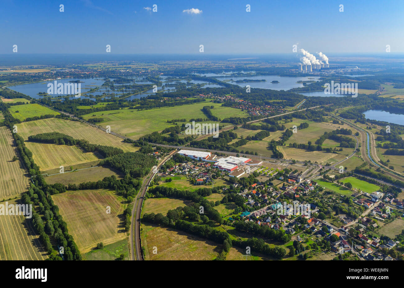 Peitz, Germany. 23rd Aug, 2019. View over the artificially created ...