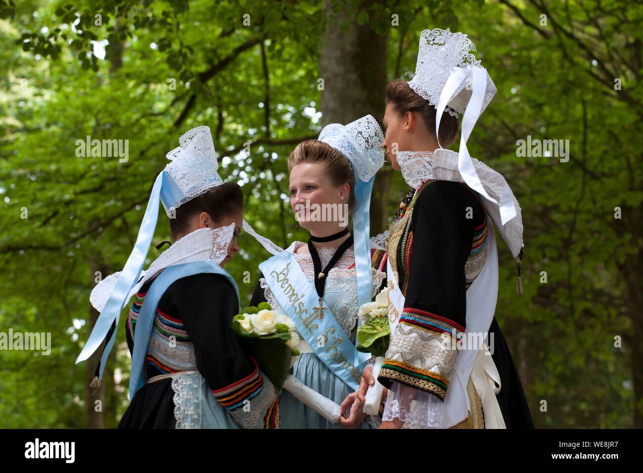 France, Finistere, Pont l'Abbe embroidery festival, The Queen of the ...