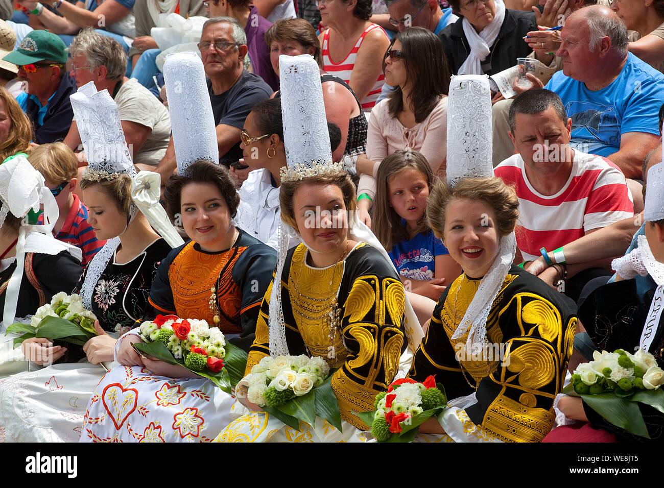 France, Finistere, Pont l'Abbe embroidery festival, The queens and ...