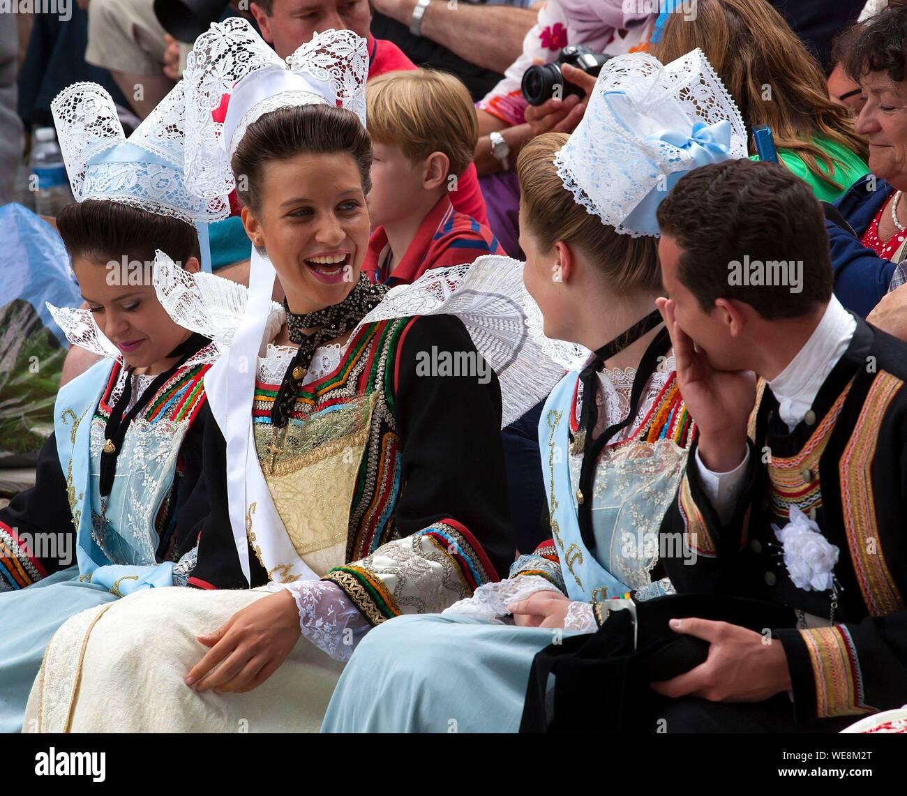 France, Finistere, Pont l'Abbe embroidery festival, The Queen of the ...