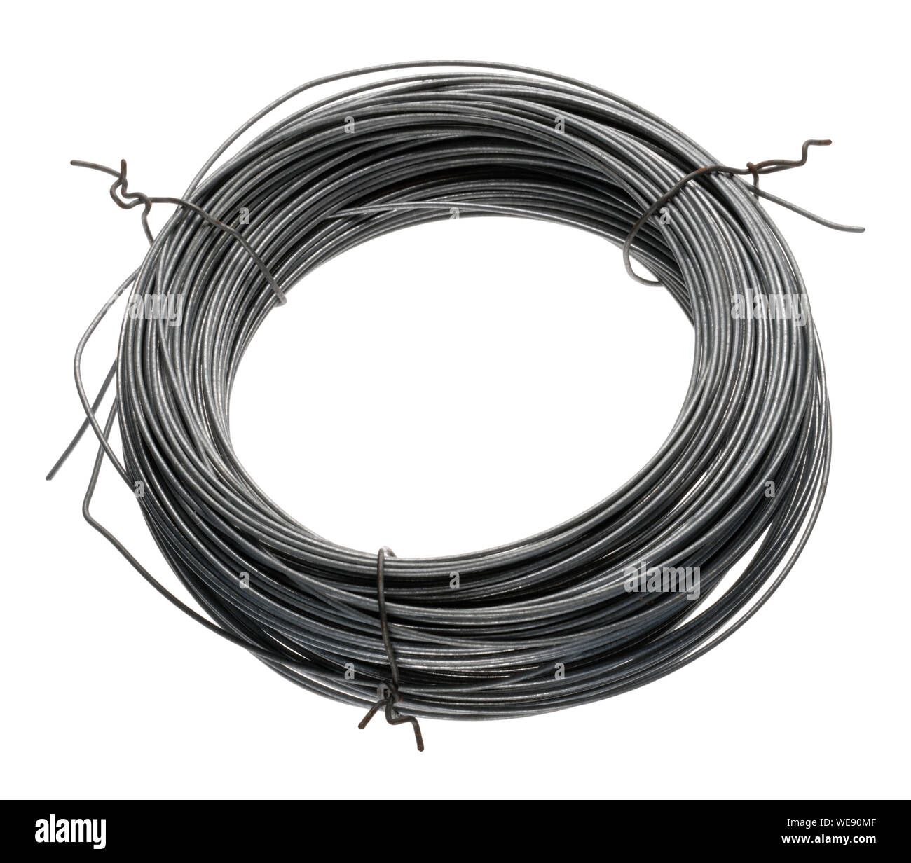 A coil of galvanised wire for outdoor garden use Stock Photo - Alamy