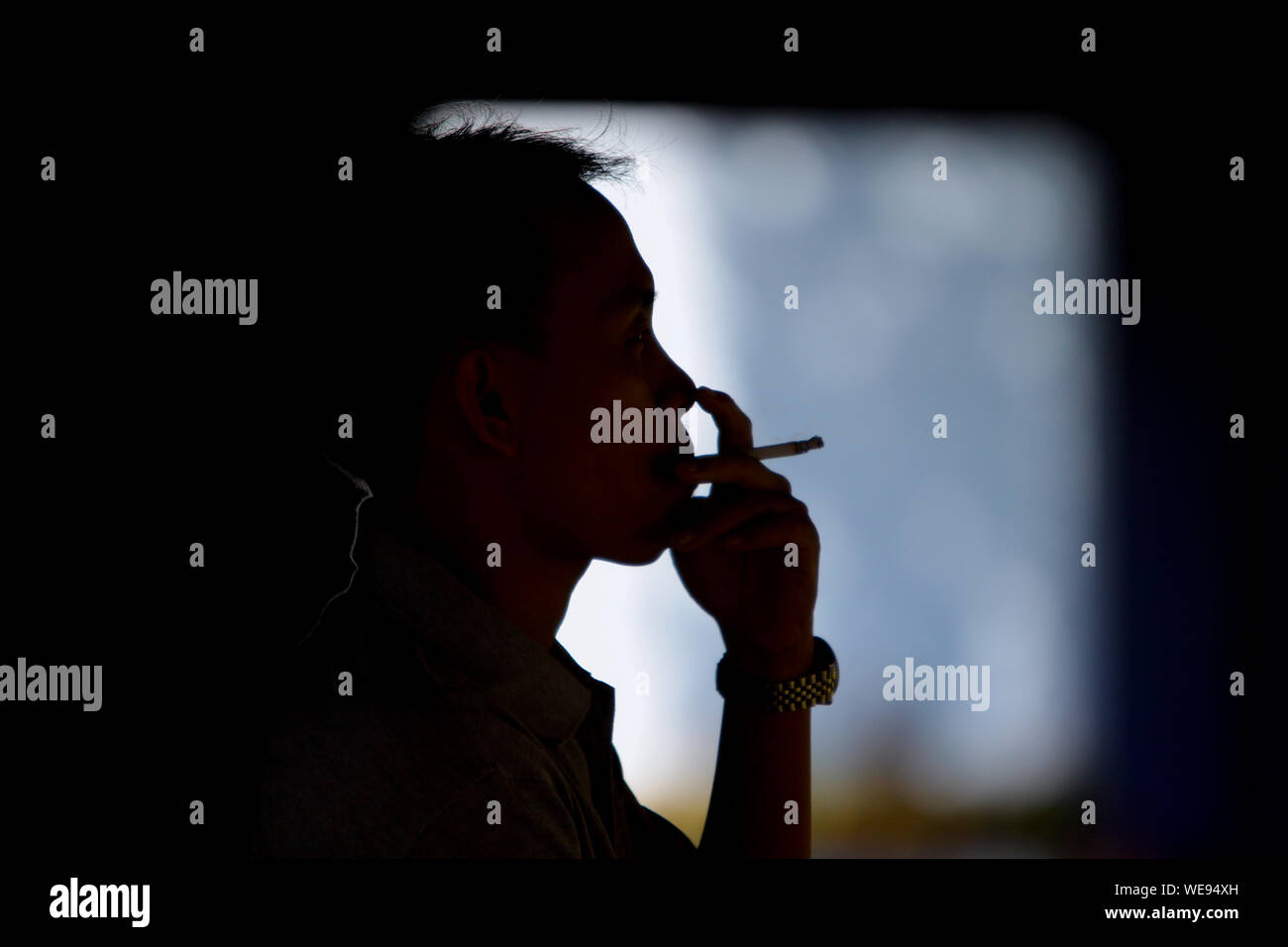 Smoking Cigarette Night High Resolution Stock Photography and Images ...