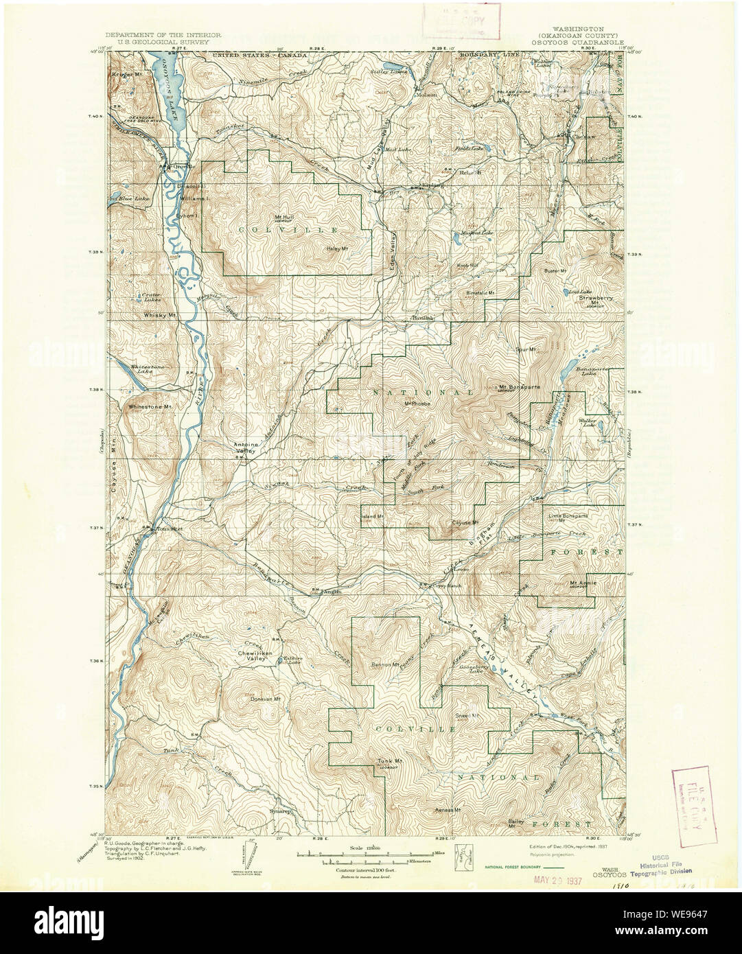 Map of osoyoos hi-res stock photography and images - Alamy