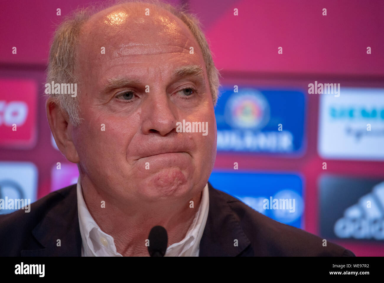 Munich, Germany. 30th Aug, 2019. Uli Hoeneß, President FC Bayern Munich ...