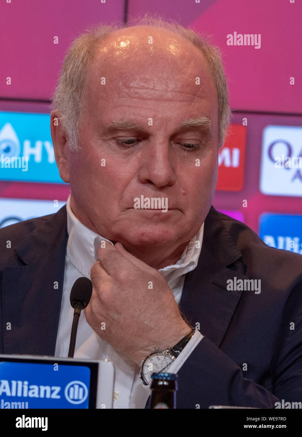 Munich, Germany. 30th Aug, 2019. Uli Hoeneß, President FC Bayern Munich ...