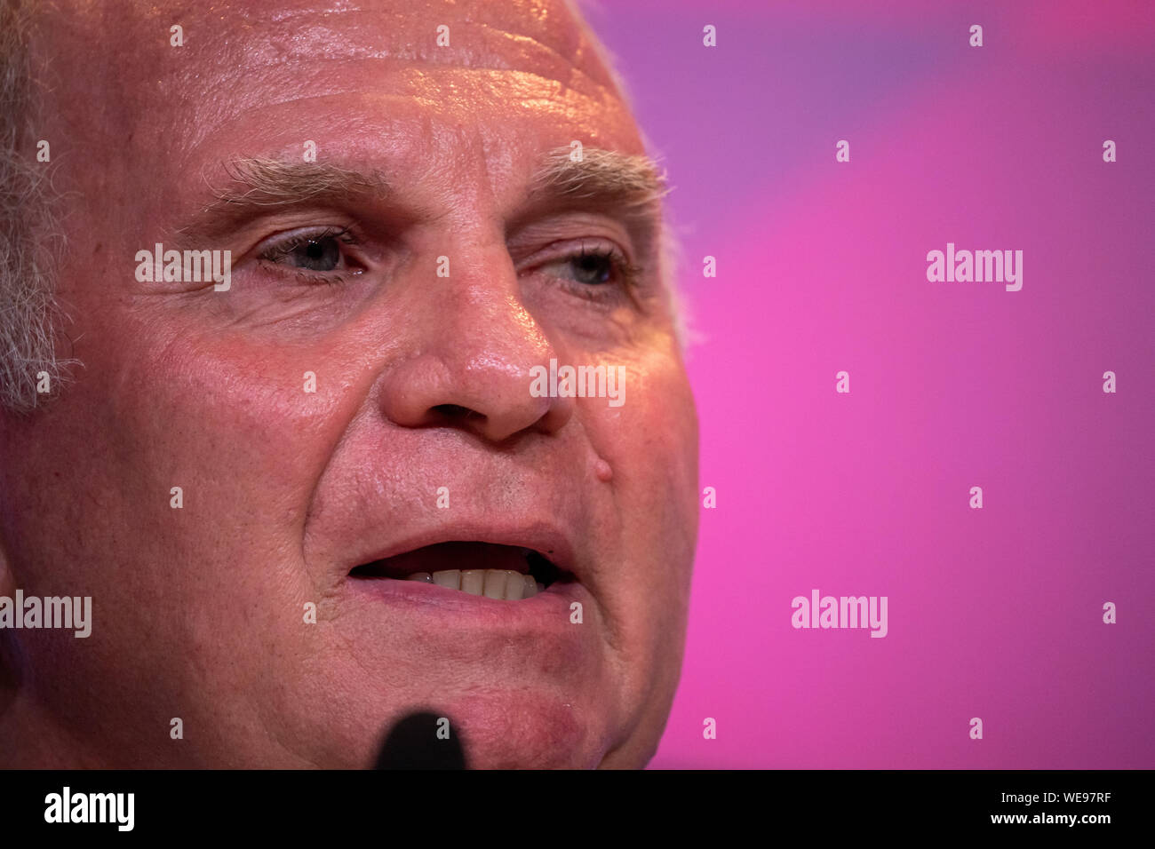 Munich, Germany. 30th Aug, 2019. Uli Hoeneß, President FC Bayern Munich ...