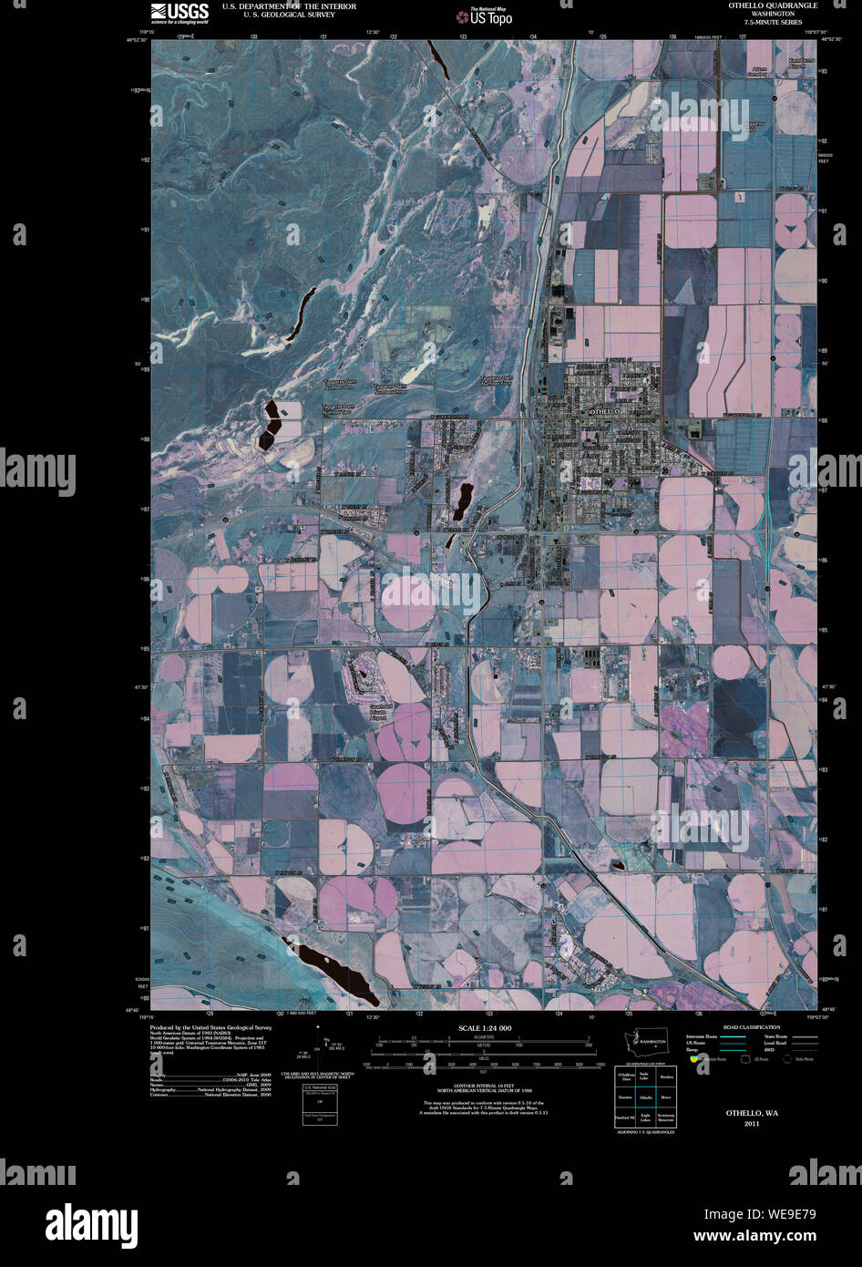 Othello washington map hi-res stock photography and images - Alamy
