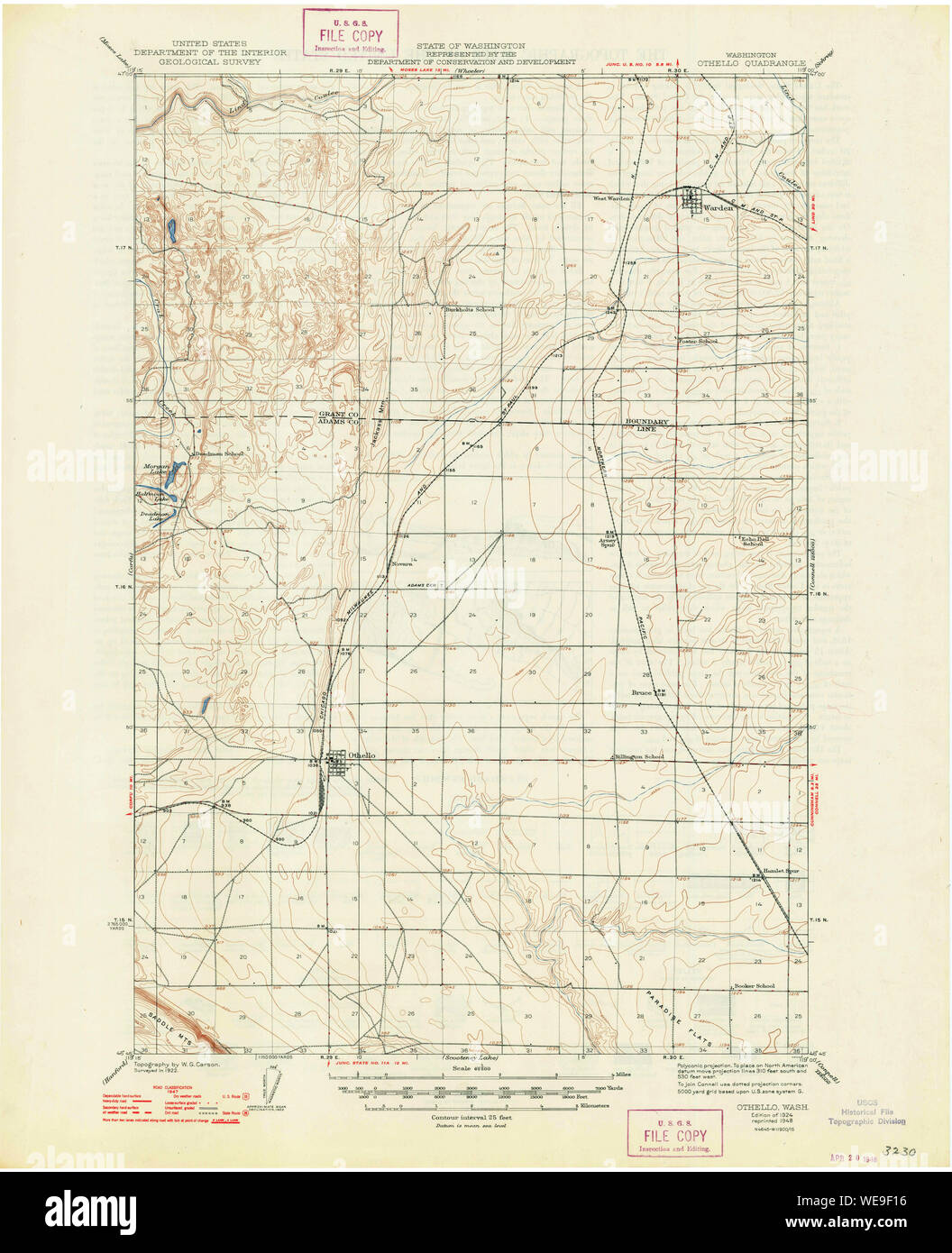 Othello washington map hi-res stock photography and images - Alamy