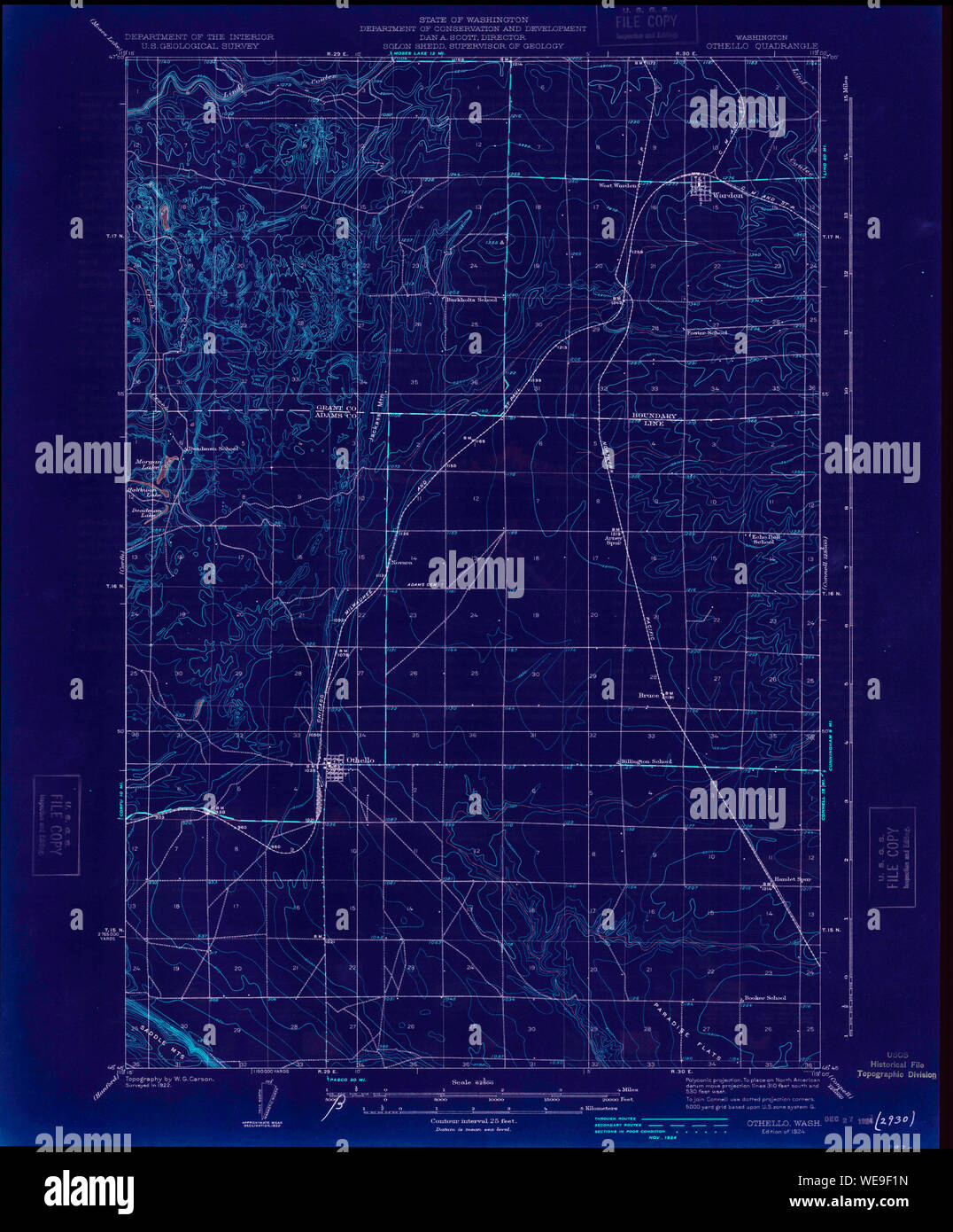 Map of othello washington hi-res stock photography and images - Alamy