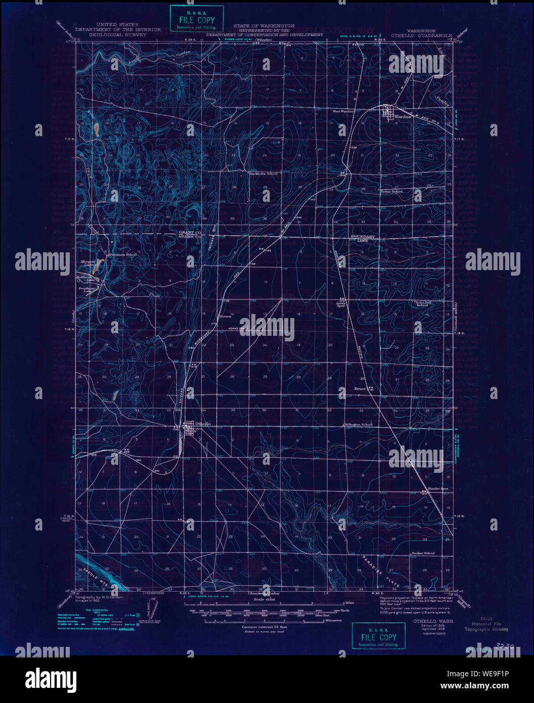 Othello washington map hi-res stock photography and images - Alamy