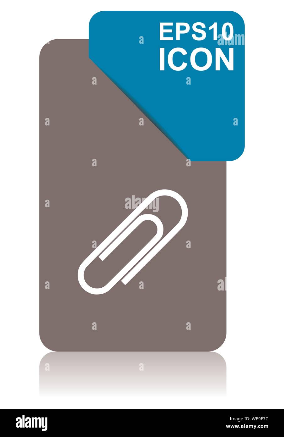 Paperclip black and blue vector pointer icon on white background in eps ...