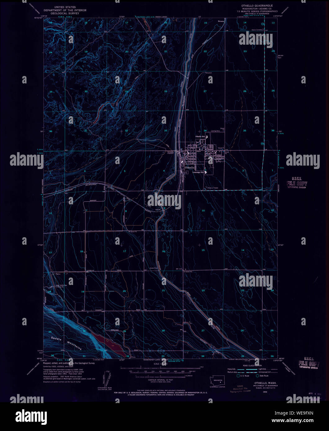 Othello washington map hi-res stock photography and images - Alamy