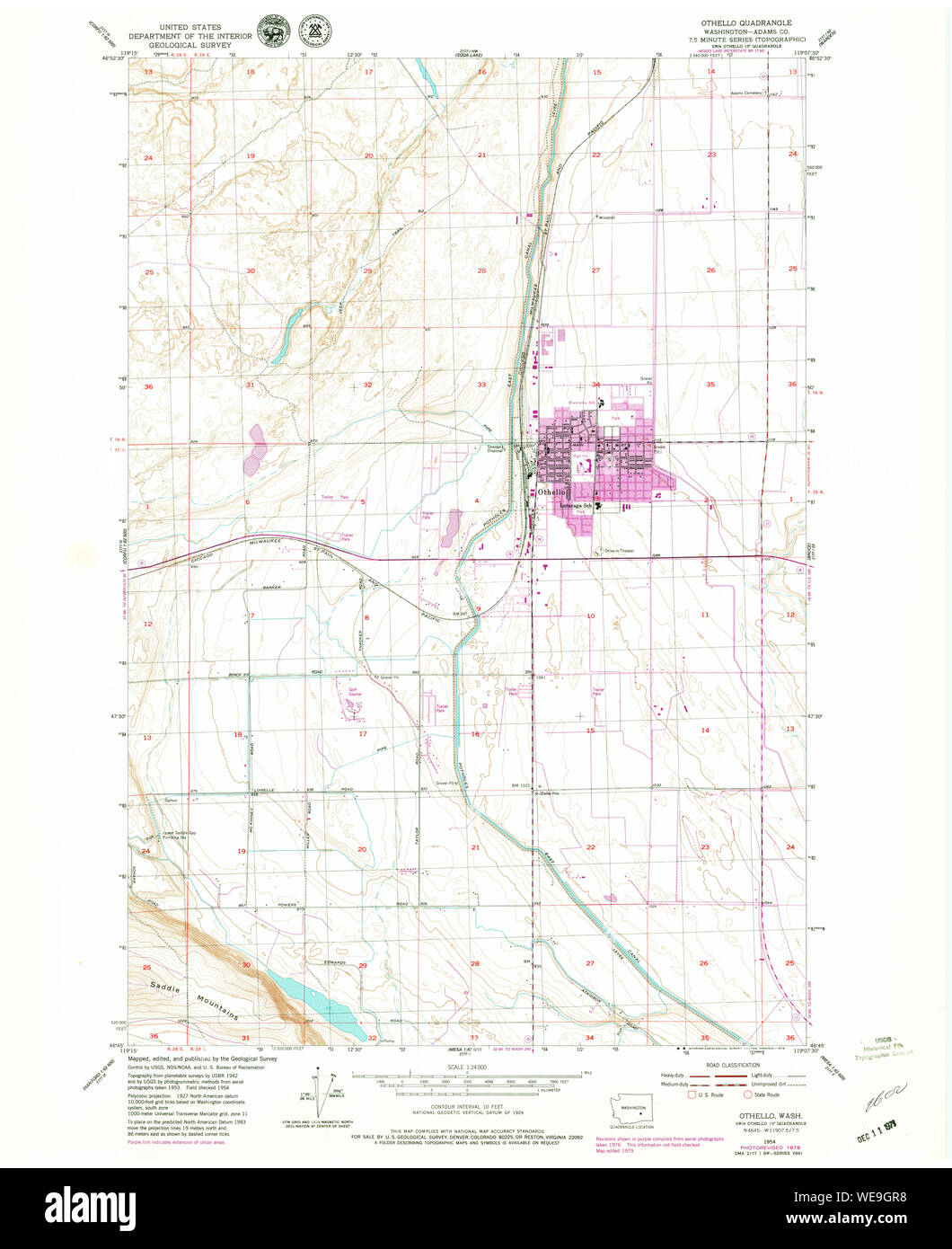 Othello washington map hi-res stock photography and images - Alamy