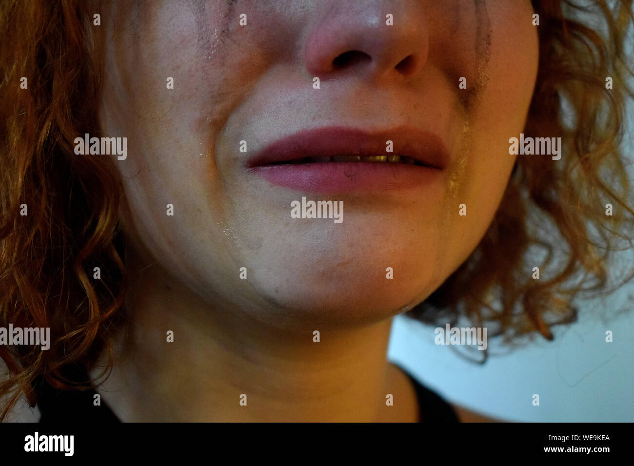 Close up woman crying hi-res stock photography and images - Alamy