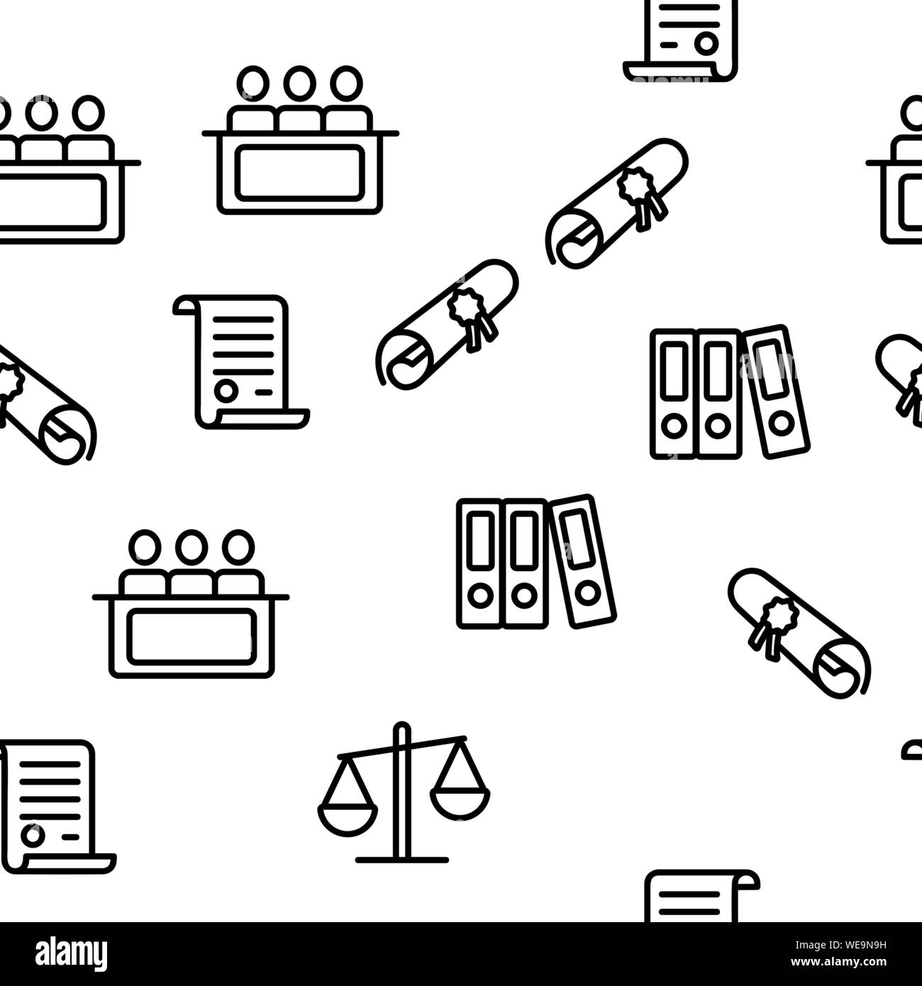 Judgement, Court Process Vector Seamless Pattern Stock Vector Image ...