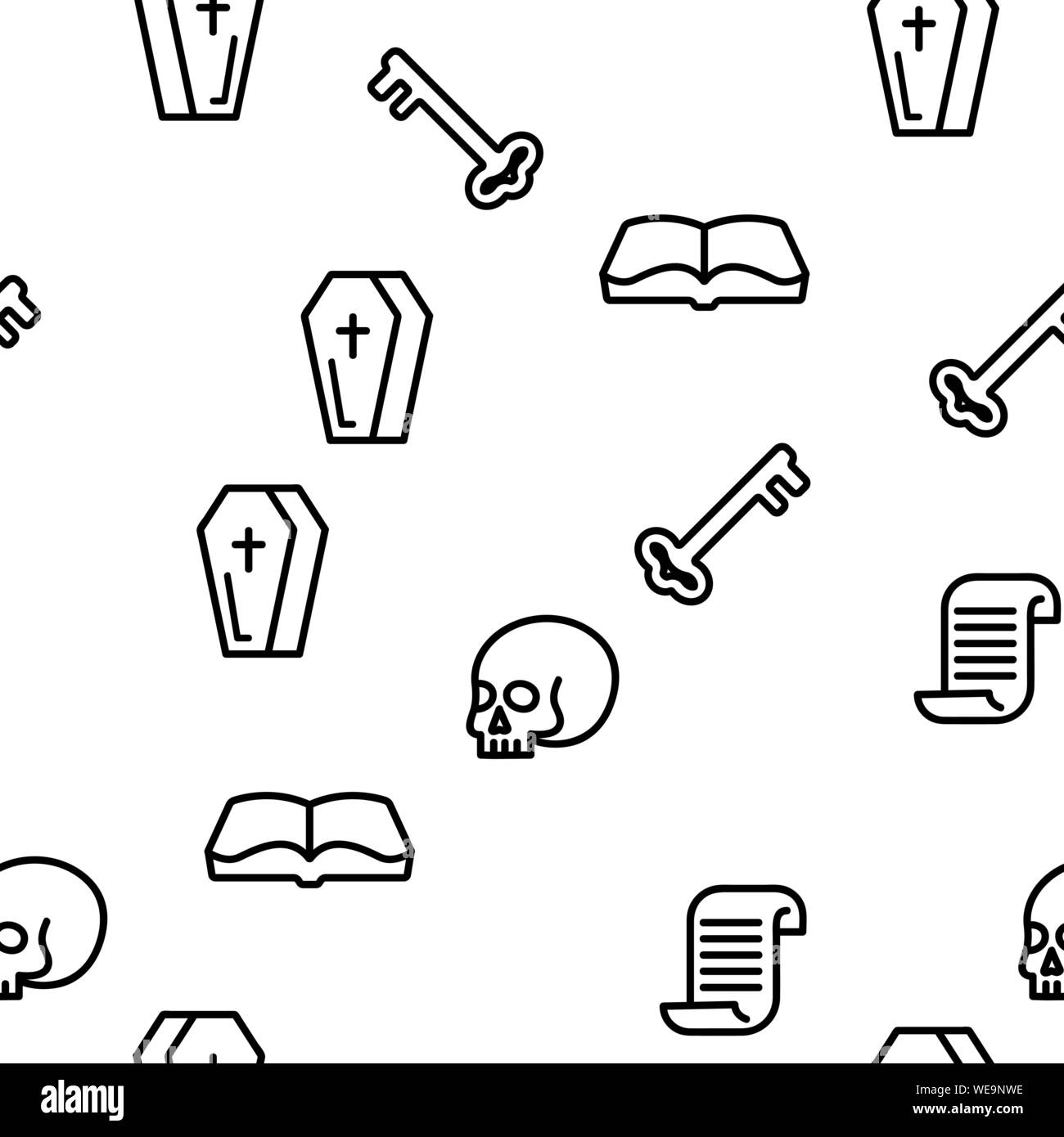 Occult, Demonic Entity Imagery Vector Seamless Pattern Stock Vector ...