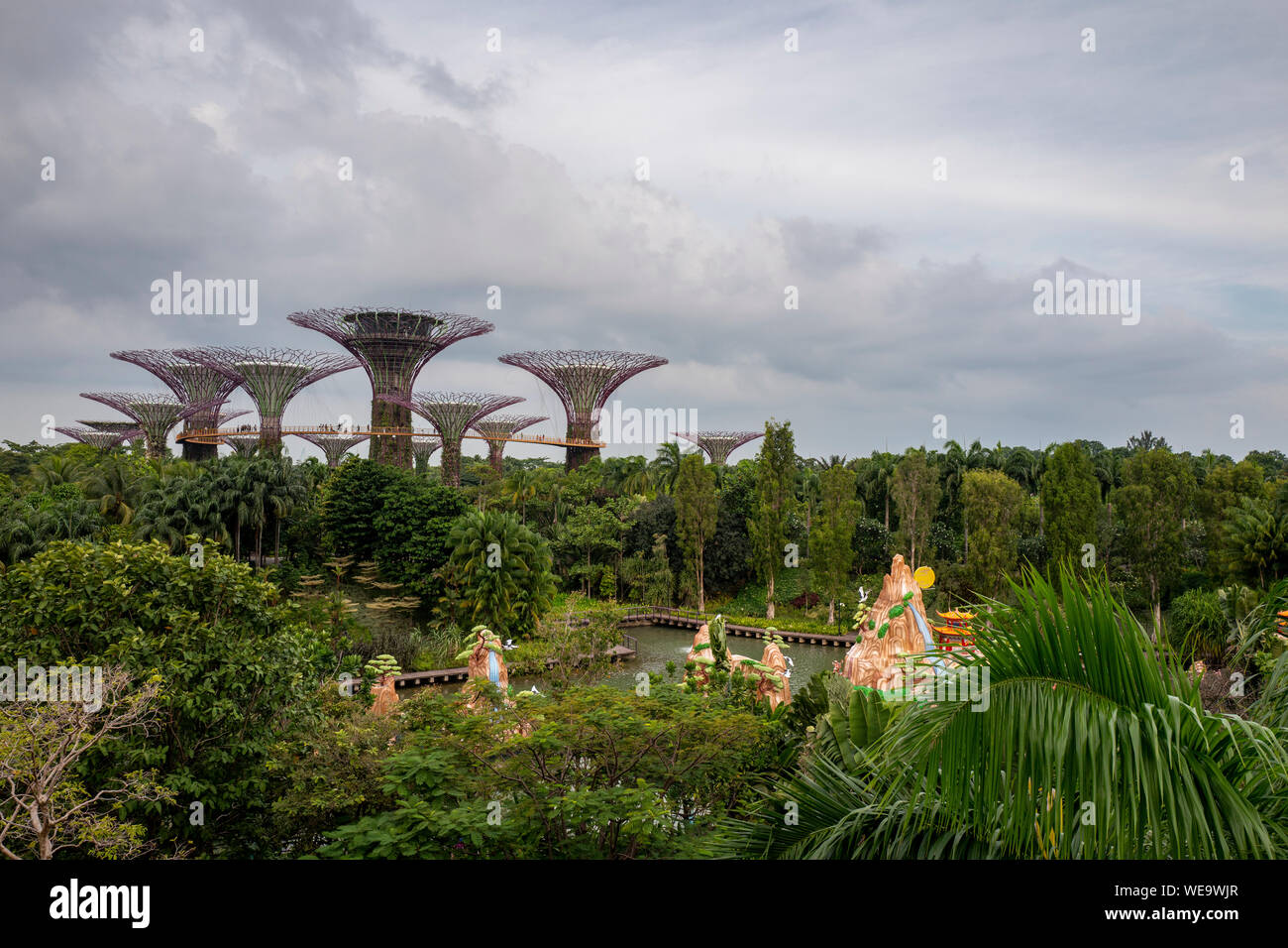 Singing trees in the Gardens by the Bay park in Singapore Stock Photo ...