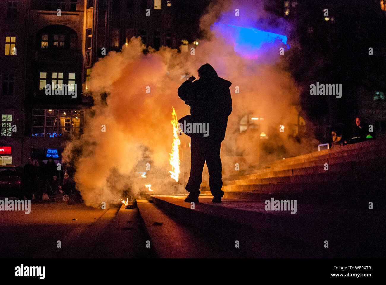 Man standing on fire hi-res stock photography and images - Alamy