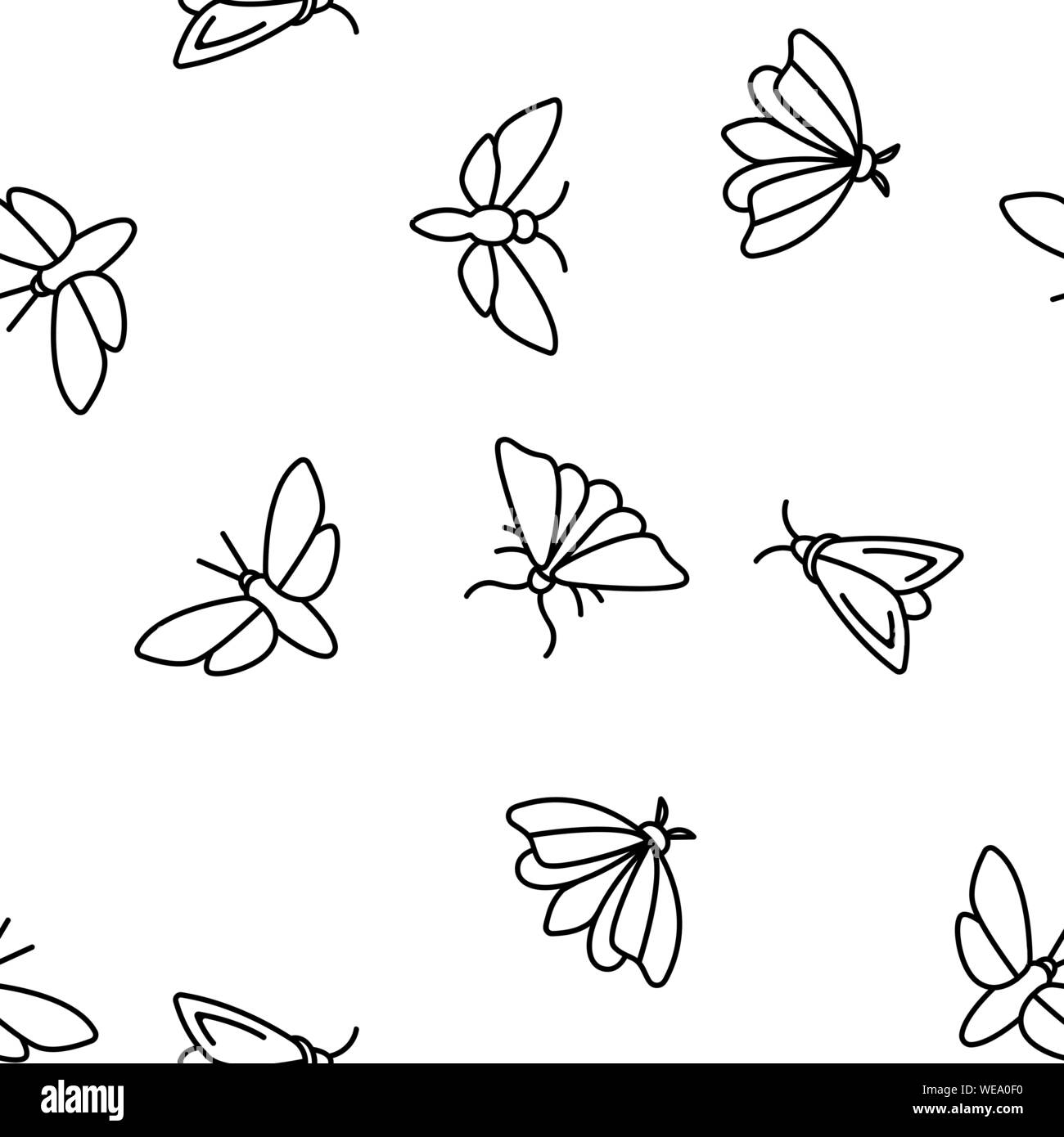 Moth, Insects Entomologist Seamless Pattern Vector Stock Vector Image ...