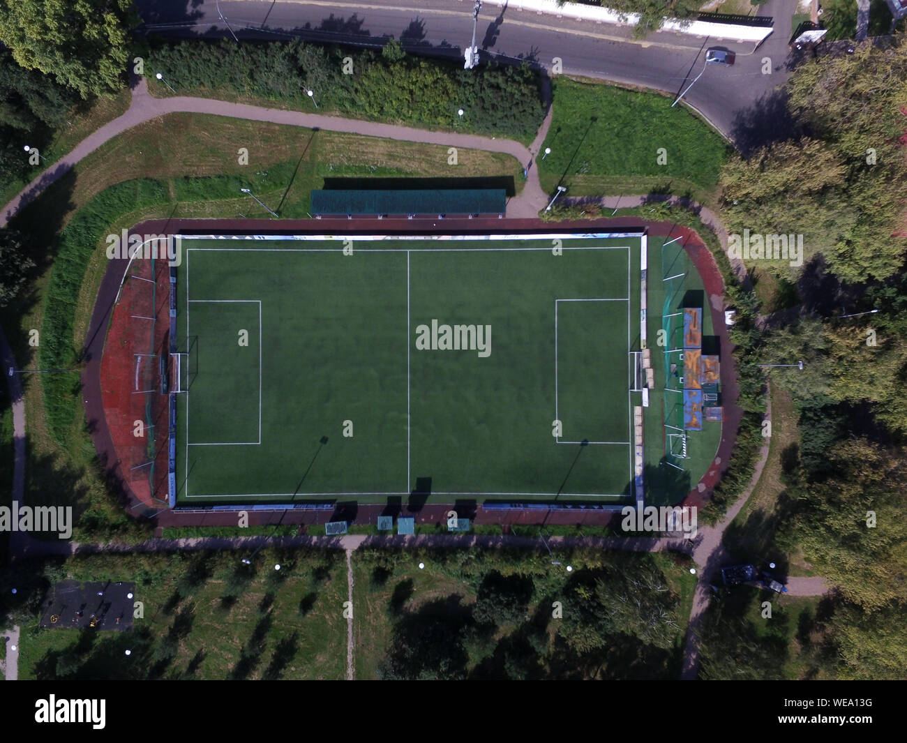 Football field top down hi-res stock photography and images - Alamy