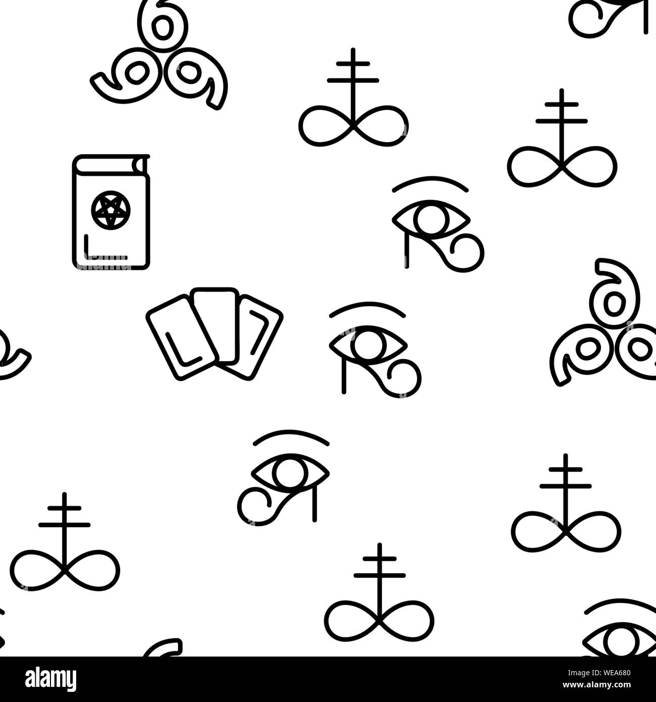 Occult, Demonic Entity Imagery Vector Seamless Pattern Stock Vector ...
