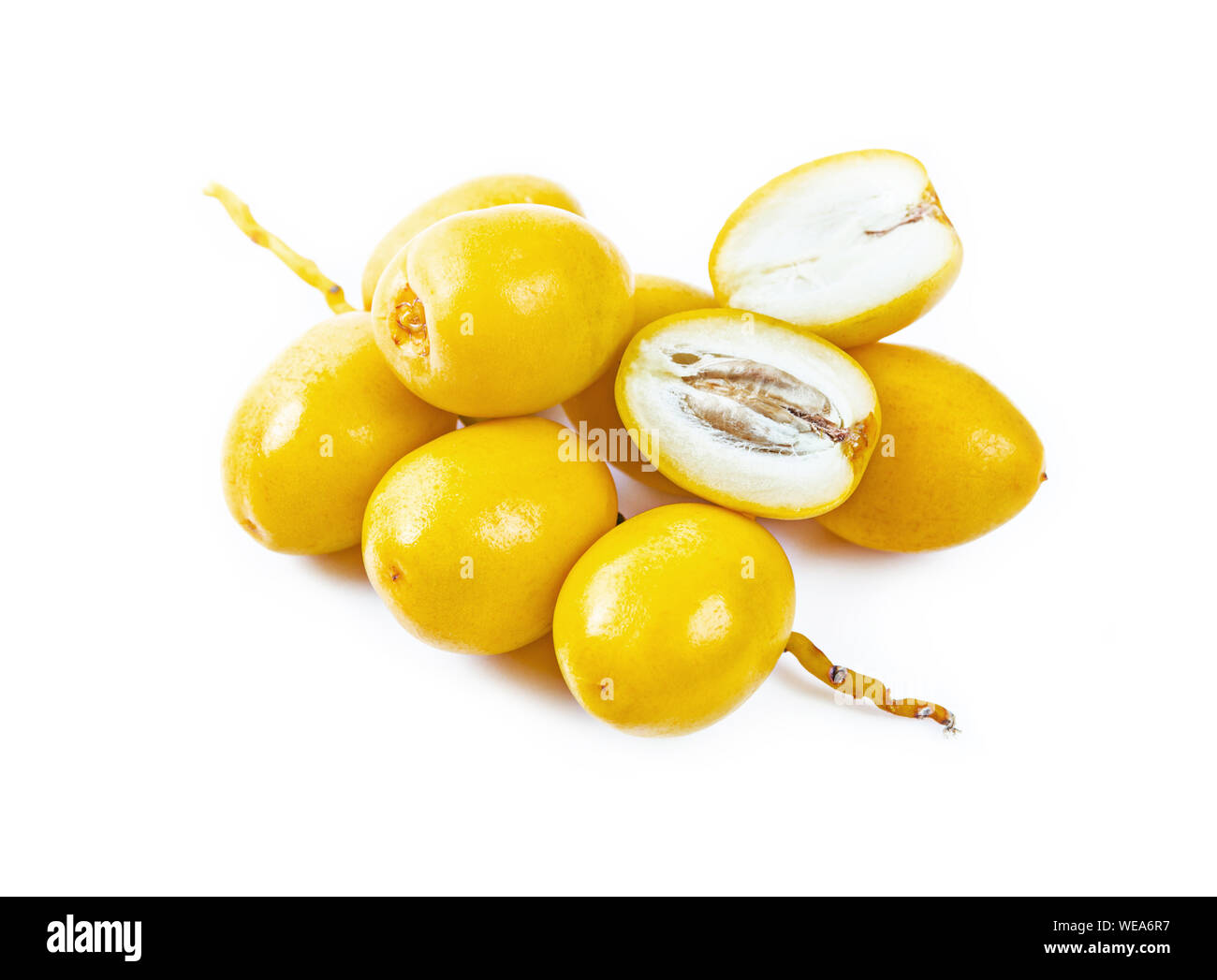A bunch of fresh date palm fruits Isolated on white background Stock ...