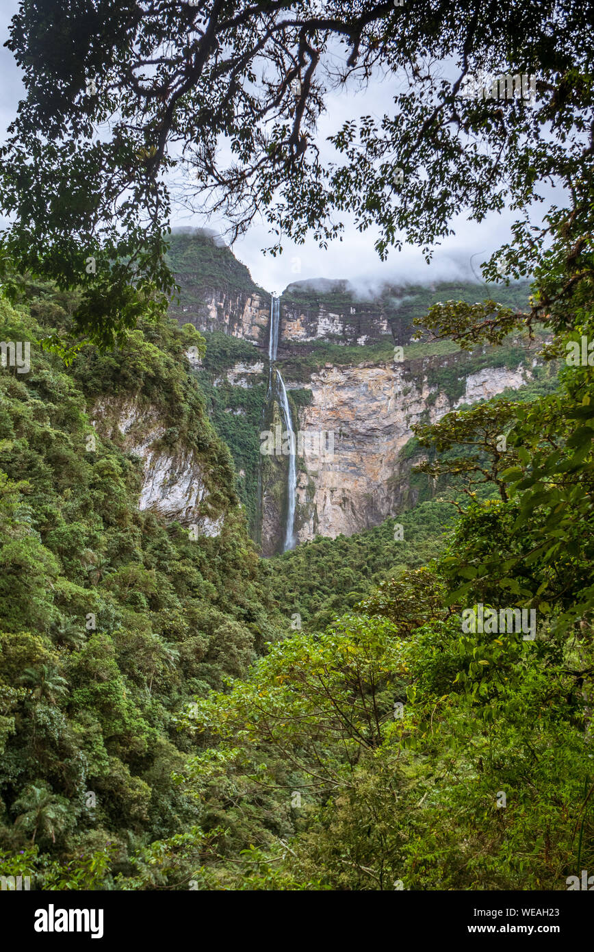 Gocta waterfall, 771m high. Amazonas, Peru Stock Photo - Alamy